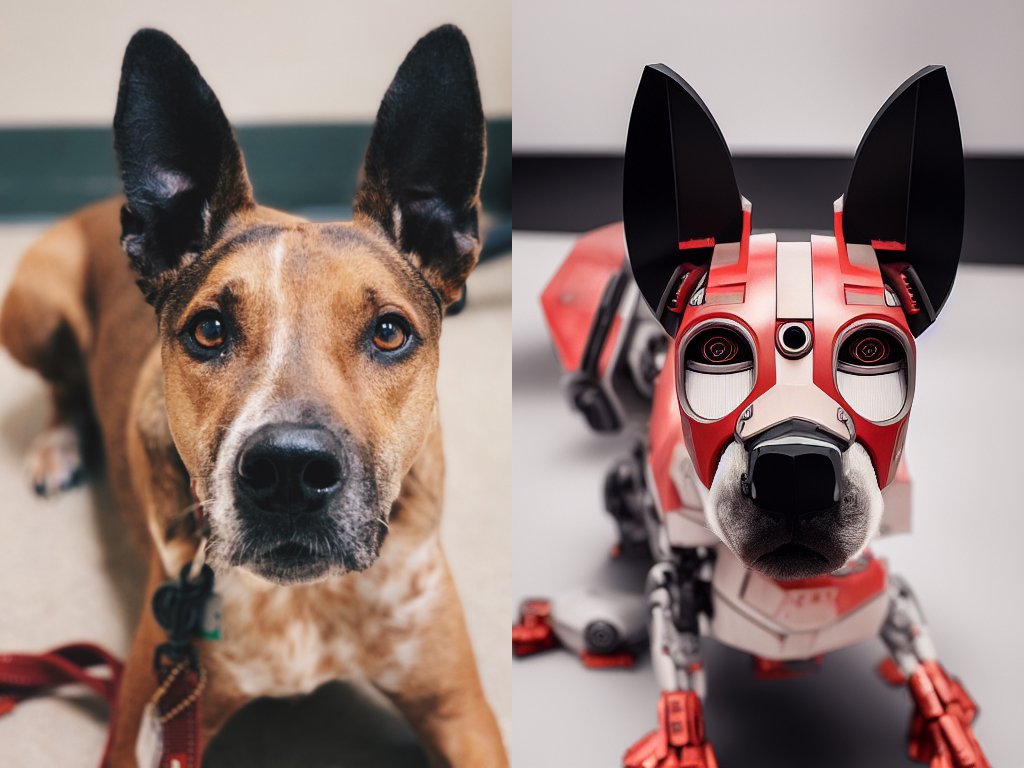 Turning my dog into a robot, using Stable Diffusion - Dave Schumaker