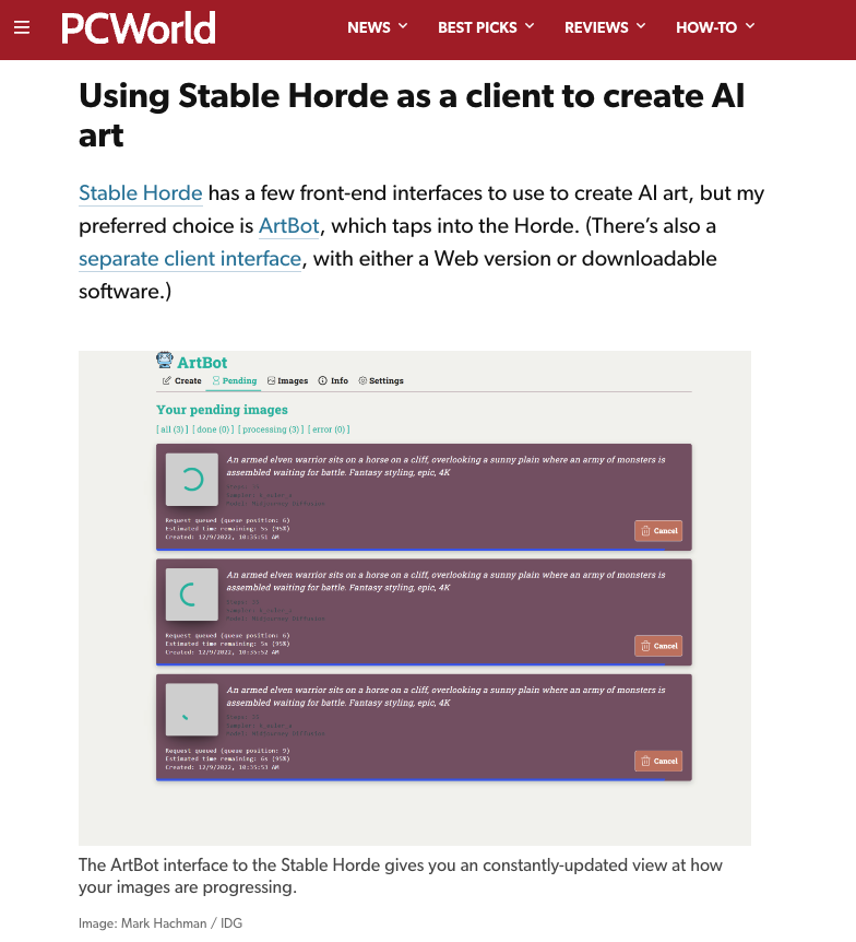 ArtBot written up in PC World! - Dave Schumaker